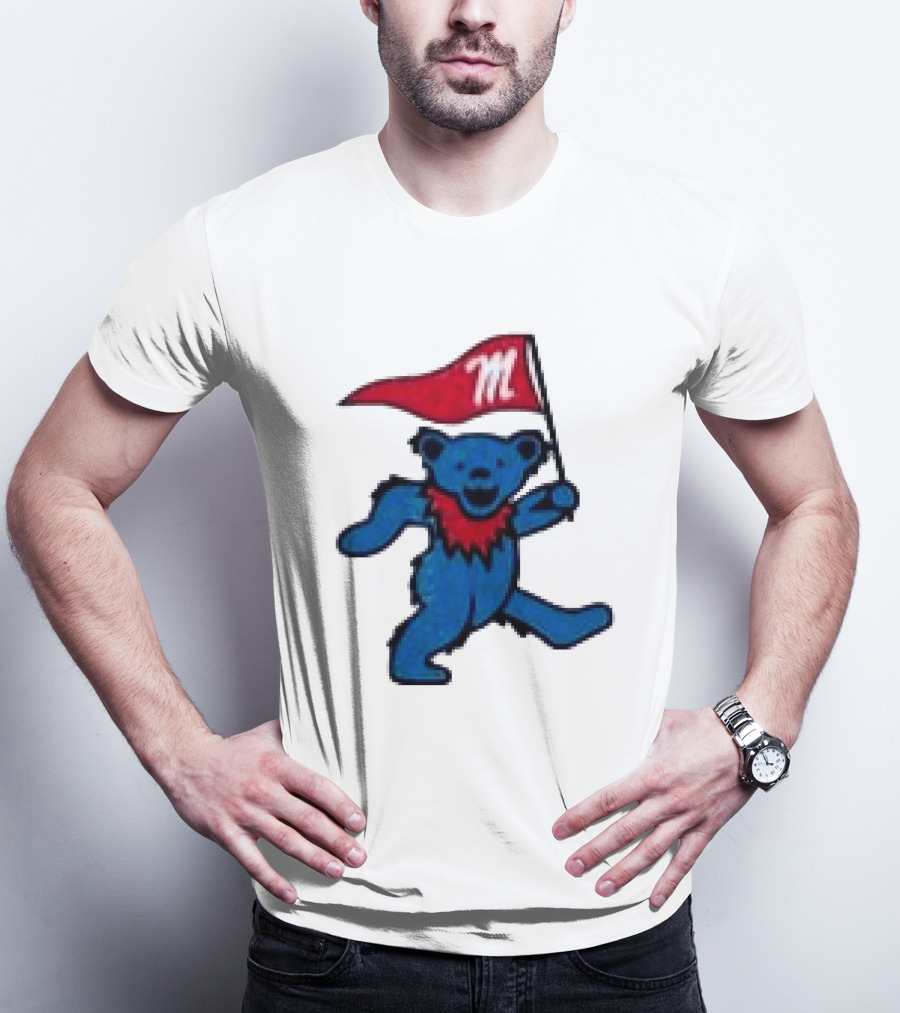 Grateful Dead Ole Miss Rebels Bears M Flag T-Shirt