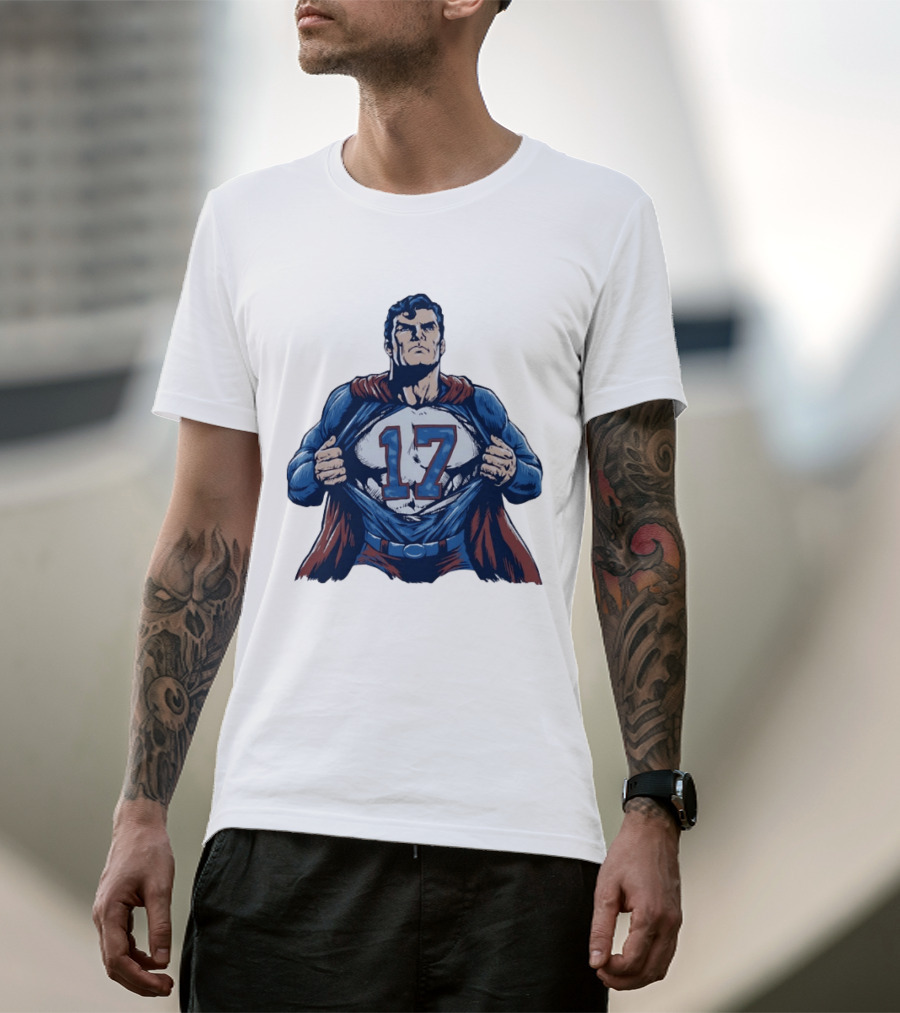 Superman Secret Identity 17 Josh Allen Buffalo Bills T-Shirt