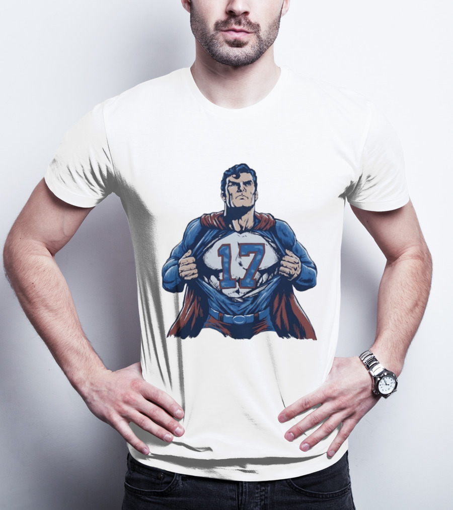 Superman Secret Identity 17 Josh Allen Buffalo Bills T-Shirt