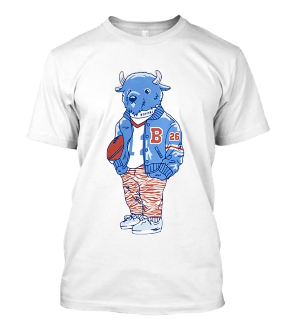 Buffalo Bills Bison Mascot Varsity Jacket Football 26 T-Shirt