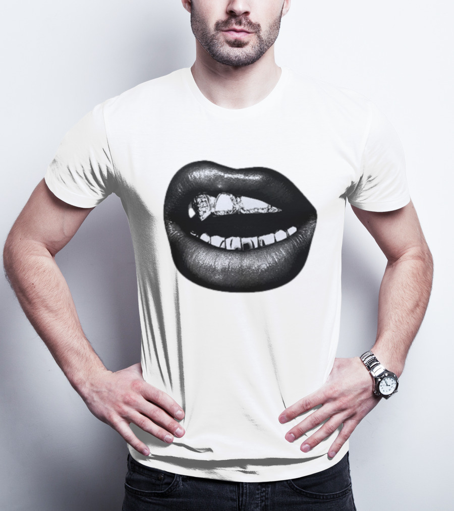 Dallas Cowboys Cheerleaders Black & White Lips Kevin Ozowski T-Shirt