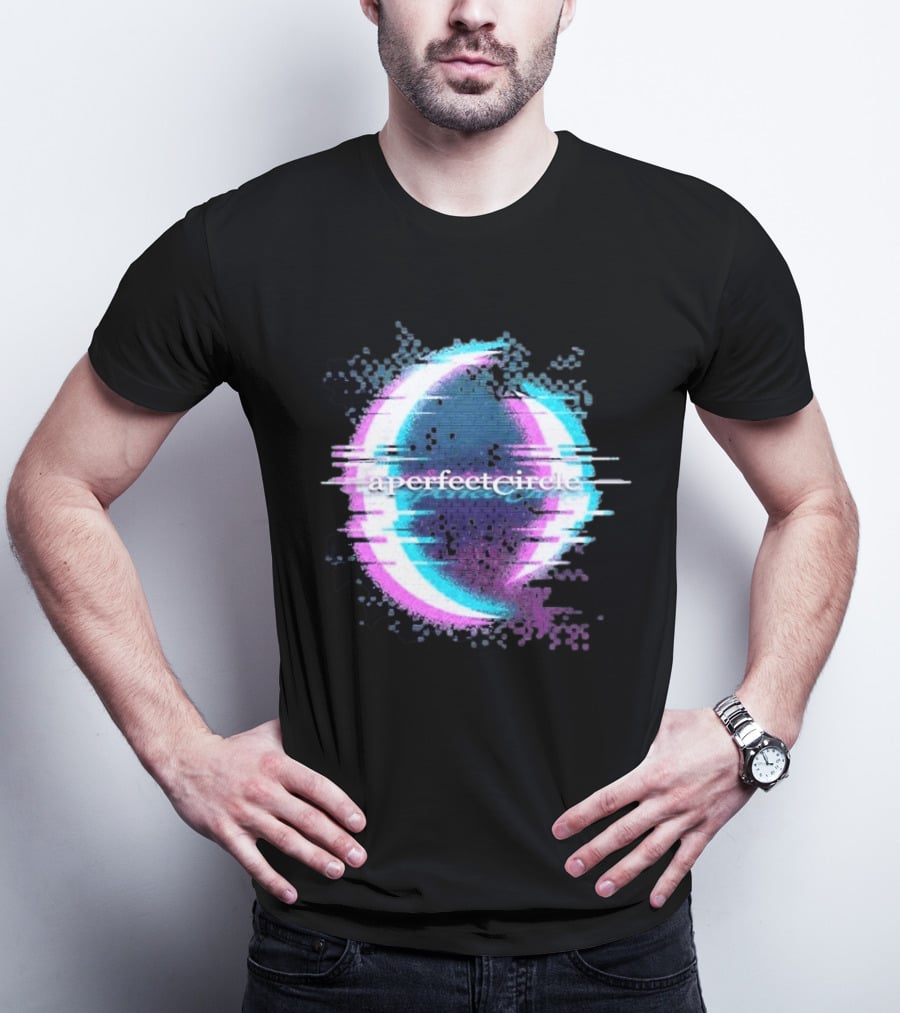 A Perfect Circle Neon Glitch Retro Aesthetic T-Shirt