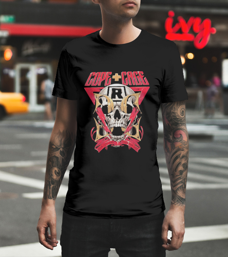 COPE CAGE Adam Copeland Christian Cage Skull R T-Shirt