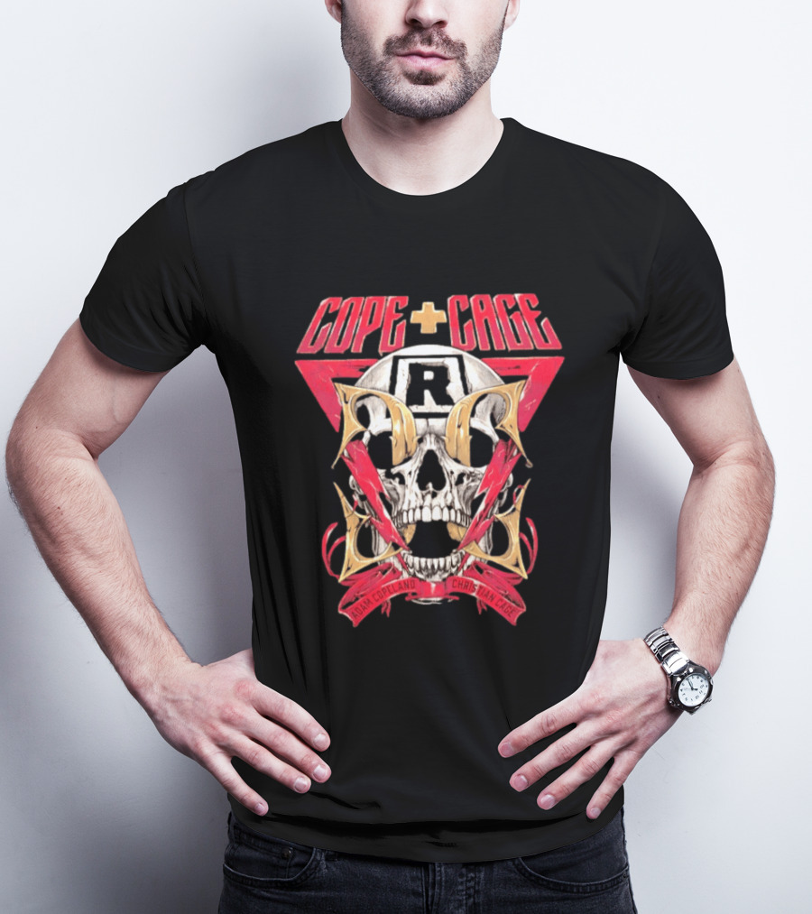 COPE CAGE Adam Copeland Christian Cage Skull R T-Shirt