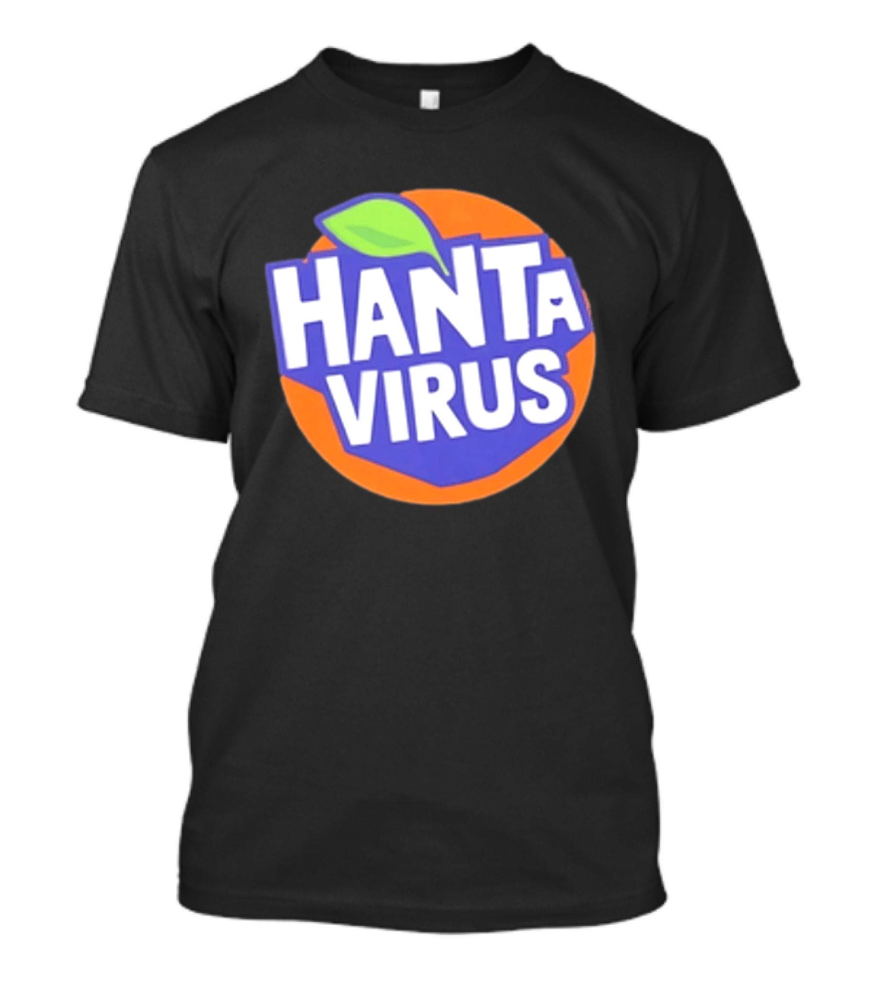 Hanta Virus Fanta Orange Circle With Green Leaf T-Shirt