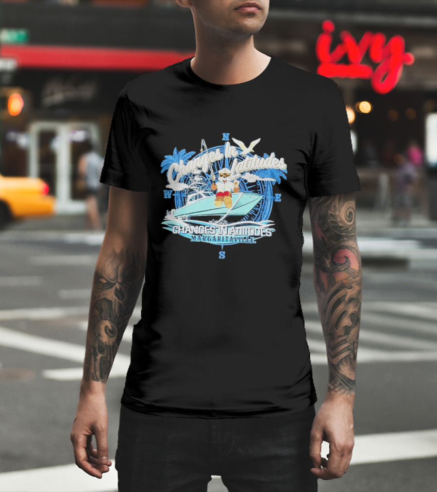 Buc Ee's Margaritaville Changes In Latitudes Tropical Boat Adventure T-Shirt