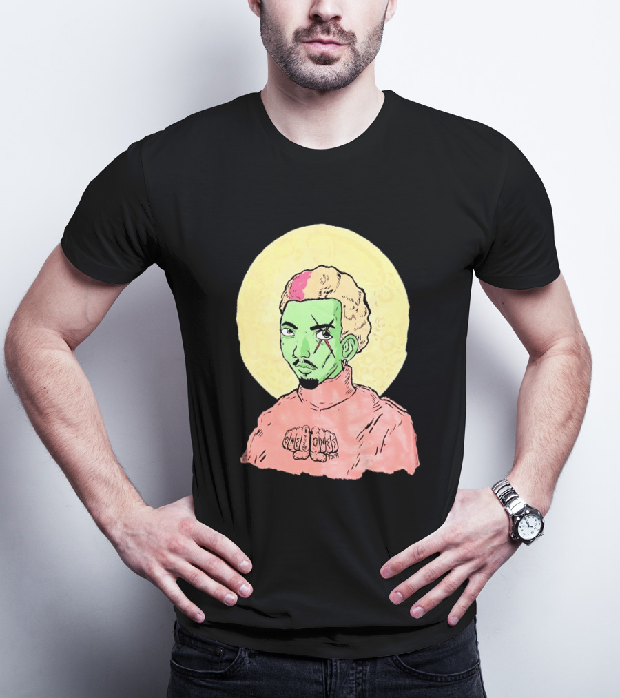 Chris Brown One Of Them Ones Tour 2026 Green Face Pink Hair Halo T-Shirt