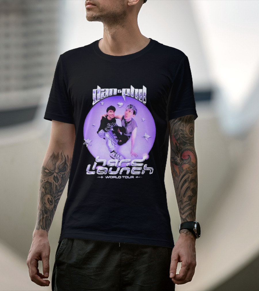 Dan And Phil Hard Launch World Tour 2026 2027 Purple Circle Star T-Shirt