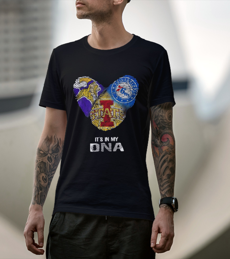 Iowa State Cyclones Minnesota Vikings Philadelphia 76ers It's In My DNA T-Shirt