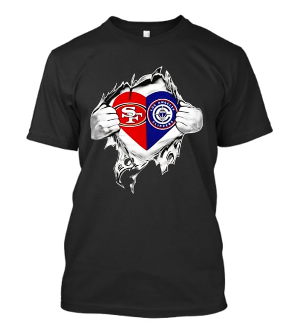LA Clippers San Francisco 49ers Heart Scratch Dual T-Shirt