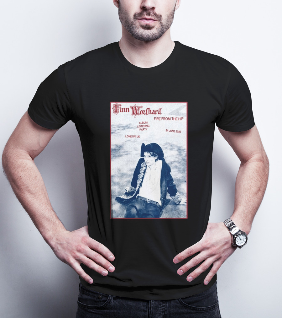 Finn Wolfhard Fire From The Hip Album Listening Party London UK June 24 2026 T-Shirt