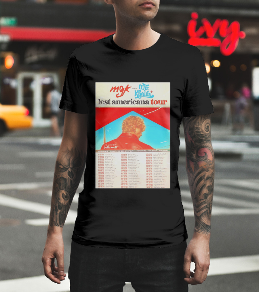 MGK Wiz Khalifa Lost Americana Tour Julia Wolf Guest T-Shirt