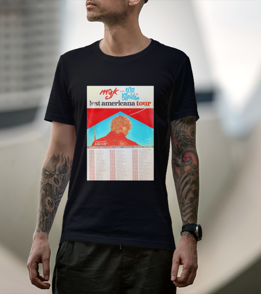 MGK Wiz Khalifa Lost Americana Tour Julia Wolf Guest T-Shirt