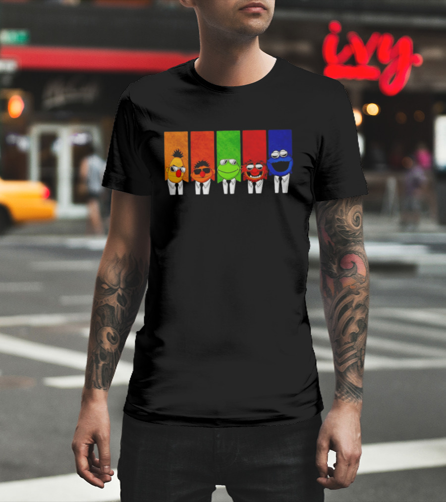 Bert Ernie Kermit Animal Cookie Monster Reservoir Dogs Mashup T-Shirt
