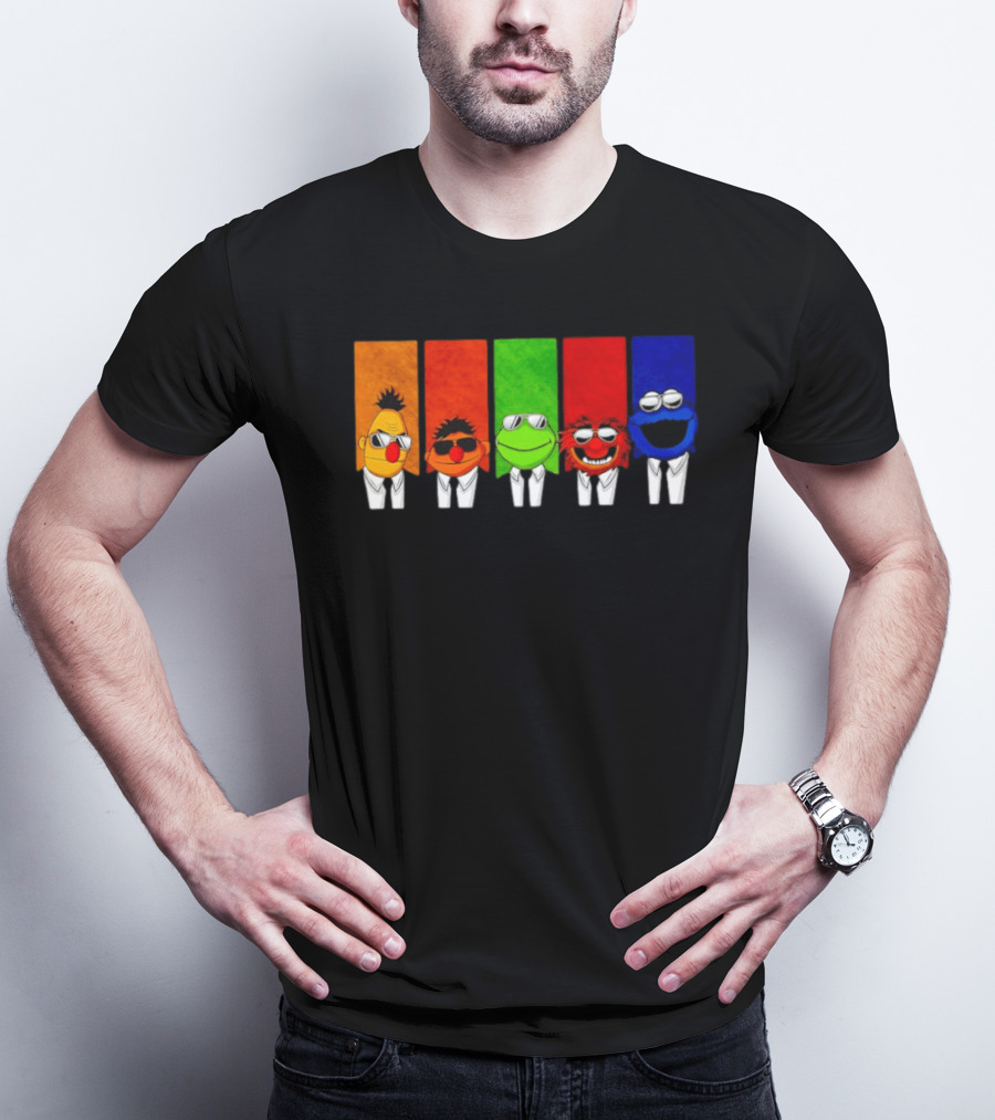 Bert Ernie Kermit Animal Cookie Monster Reservoir Dogs Mashup T-Shirt
