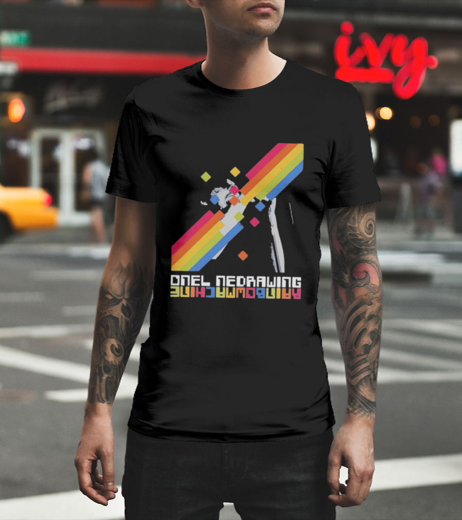 Onelinedrawing Rainbowmachine Colorful Abstract Blocks T-Shirt