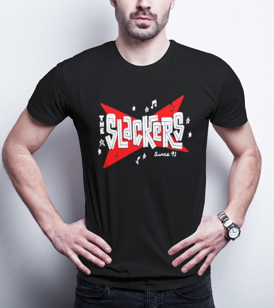 The Slackers Since 91 Tour Retro Music Notes And Stars T-Shirt