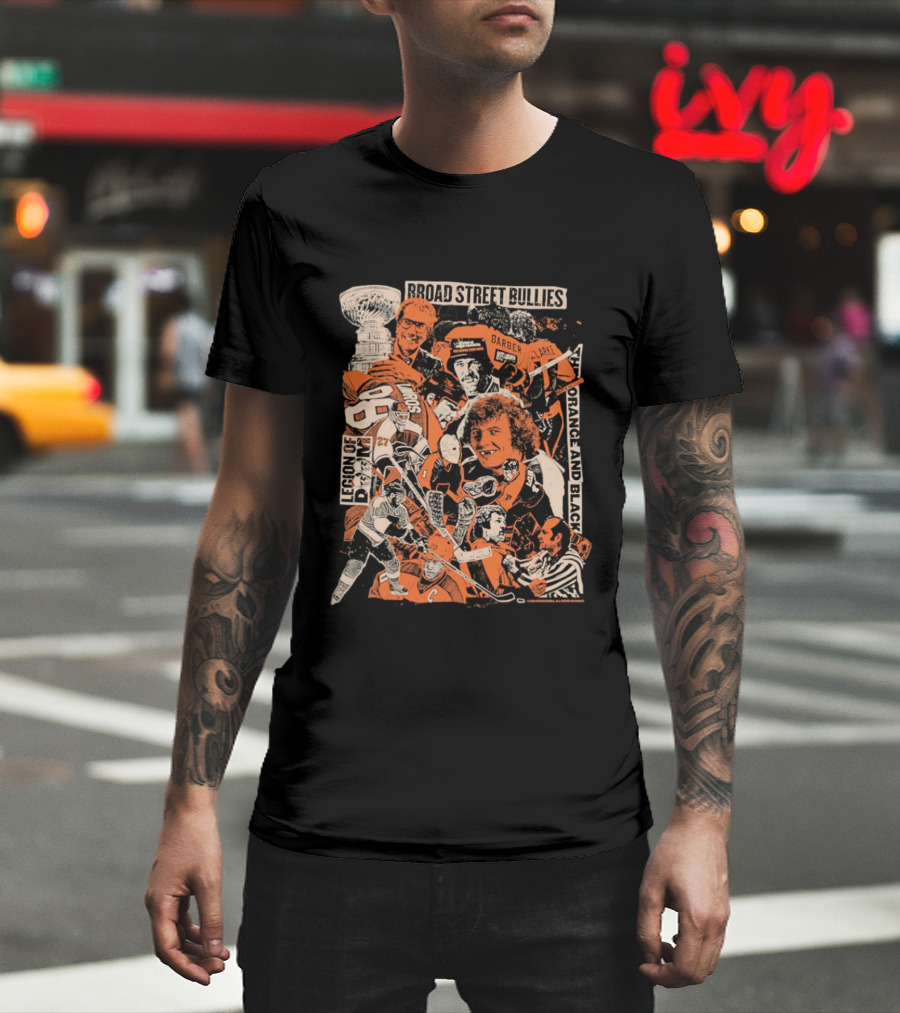 Philadelphia Flyers Broad Street Bullies Legion Of Doom Orange And Black T-Shirt