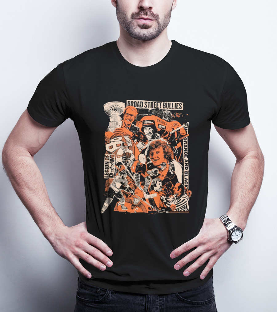 Philadelphia Flyers Broad Street Bullies Legion Of Doom Orange And Black T-Shirt