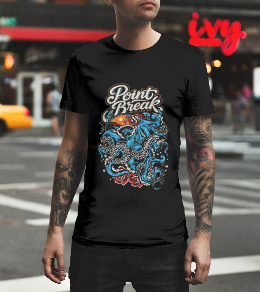 Point Break Festival Virginia Beach VA June 20 21 2026 Octopus Ocean Waves T-Shirt