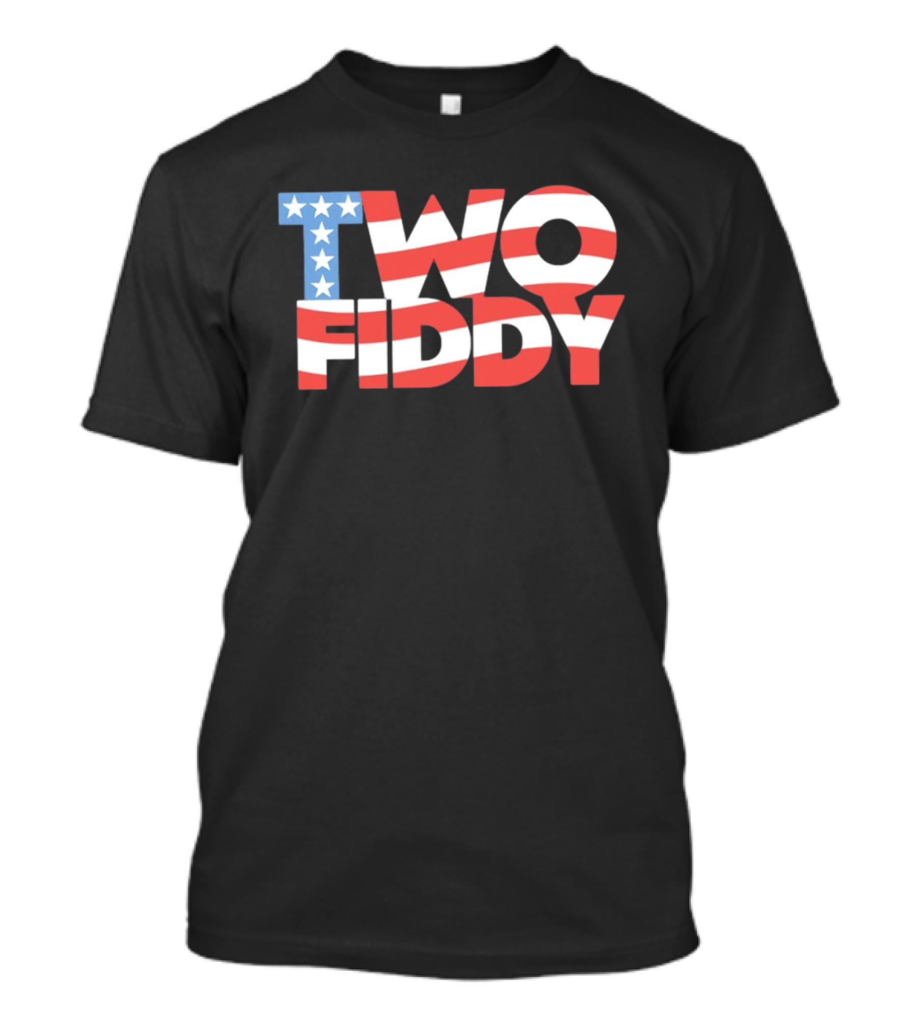 Two Fiddy American Flag Red White Blue Stars Stripes T-Shirt