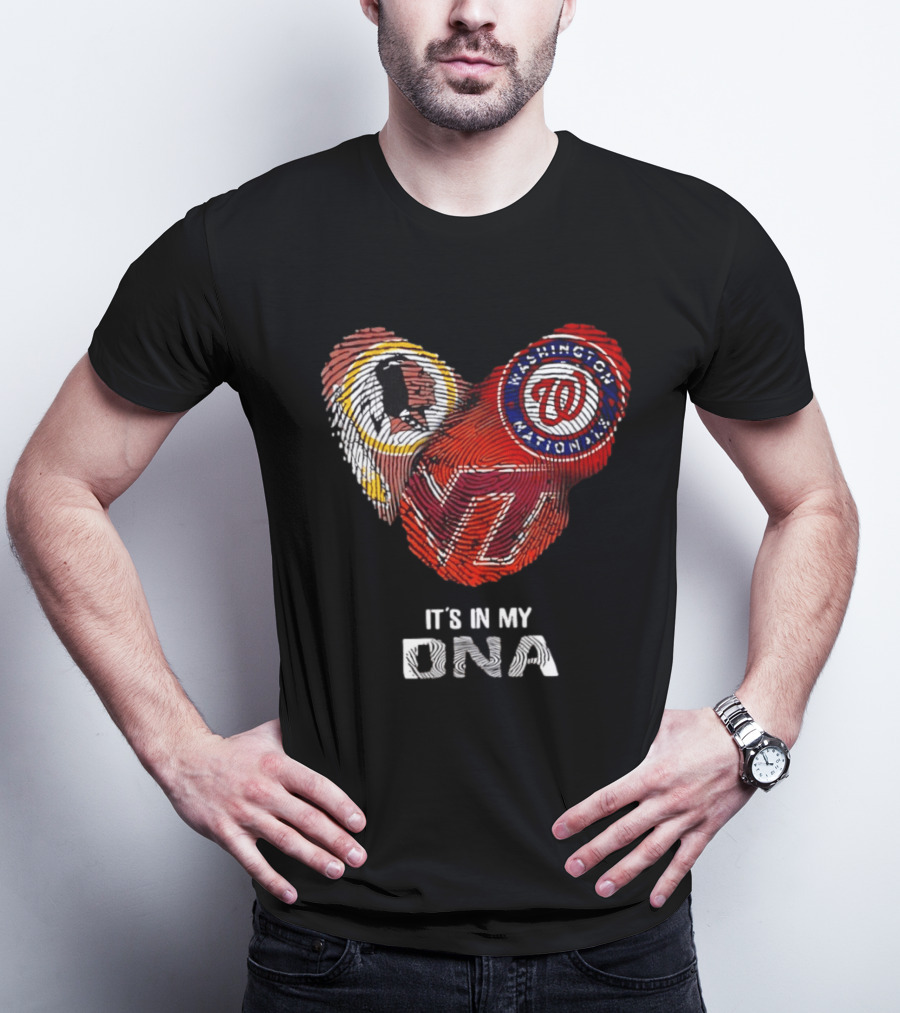 Washington Nationals Redskins Virginia Tech Hokies It's In My DNA T-Shirt
