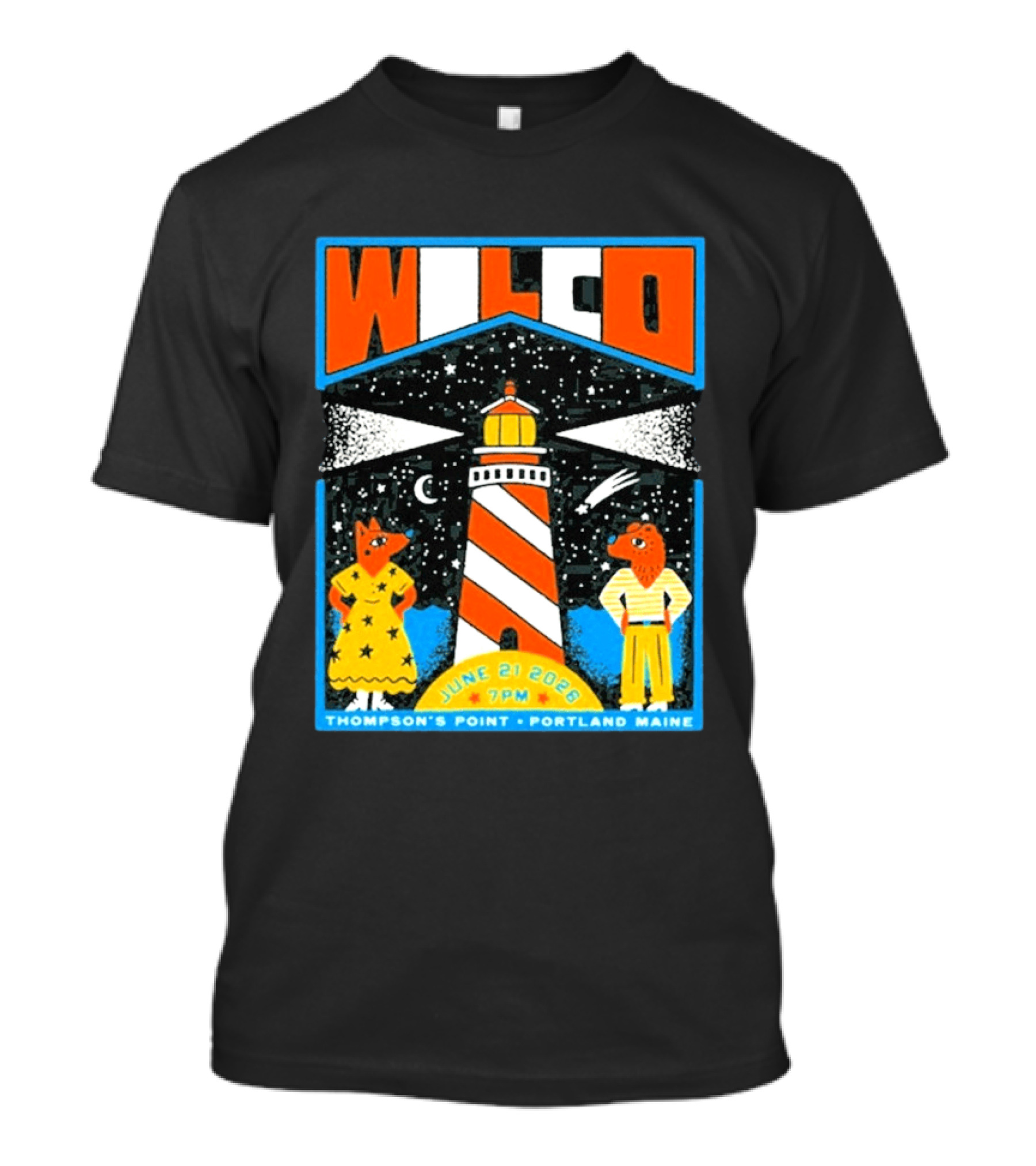 Wilco June 21 2026 Thompson's Point Portland Maine Lighthouse Concert Tour T-Shirt
