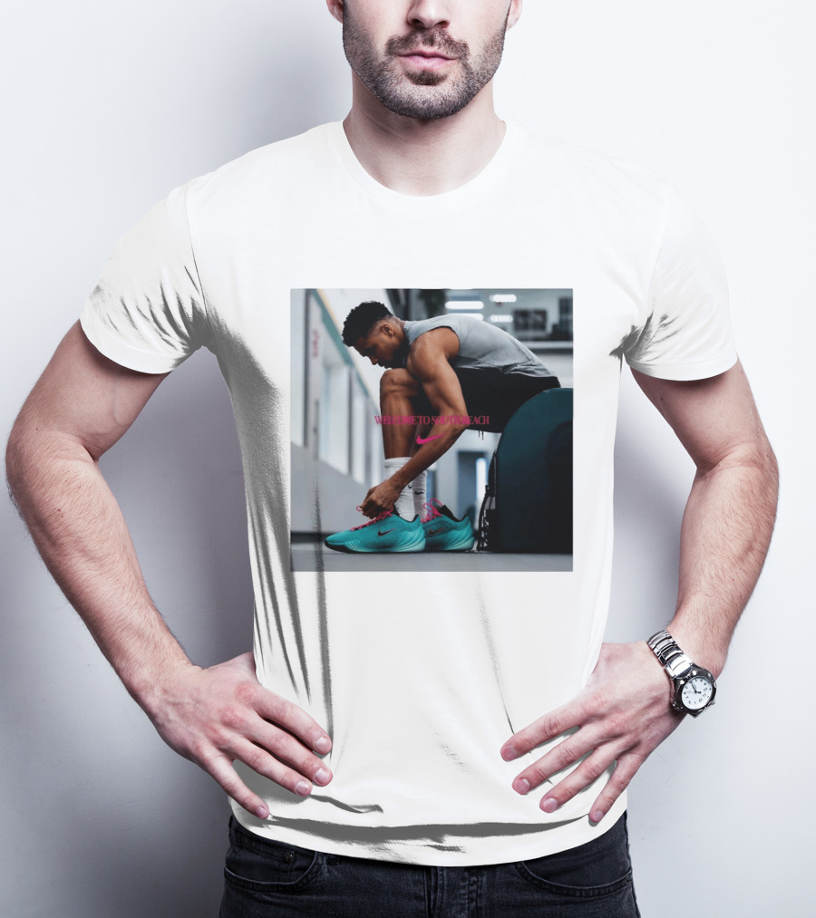 Nike Giannis Antetokounmpo Welcome To South Beach Milwaukee Bucks T-Shirt