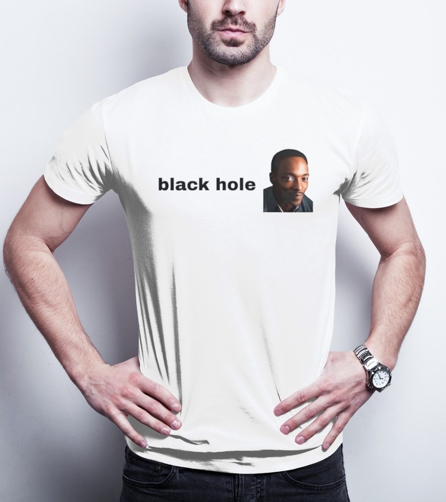 Black Hole Anthony Mackie Face T-Shirt