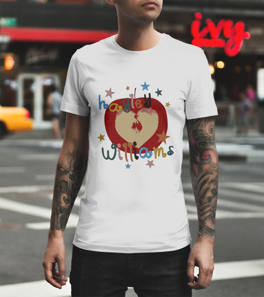 Hayley Williams Apple Heart Star Pop Colorful Letters T-Shirt