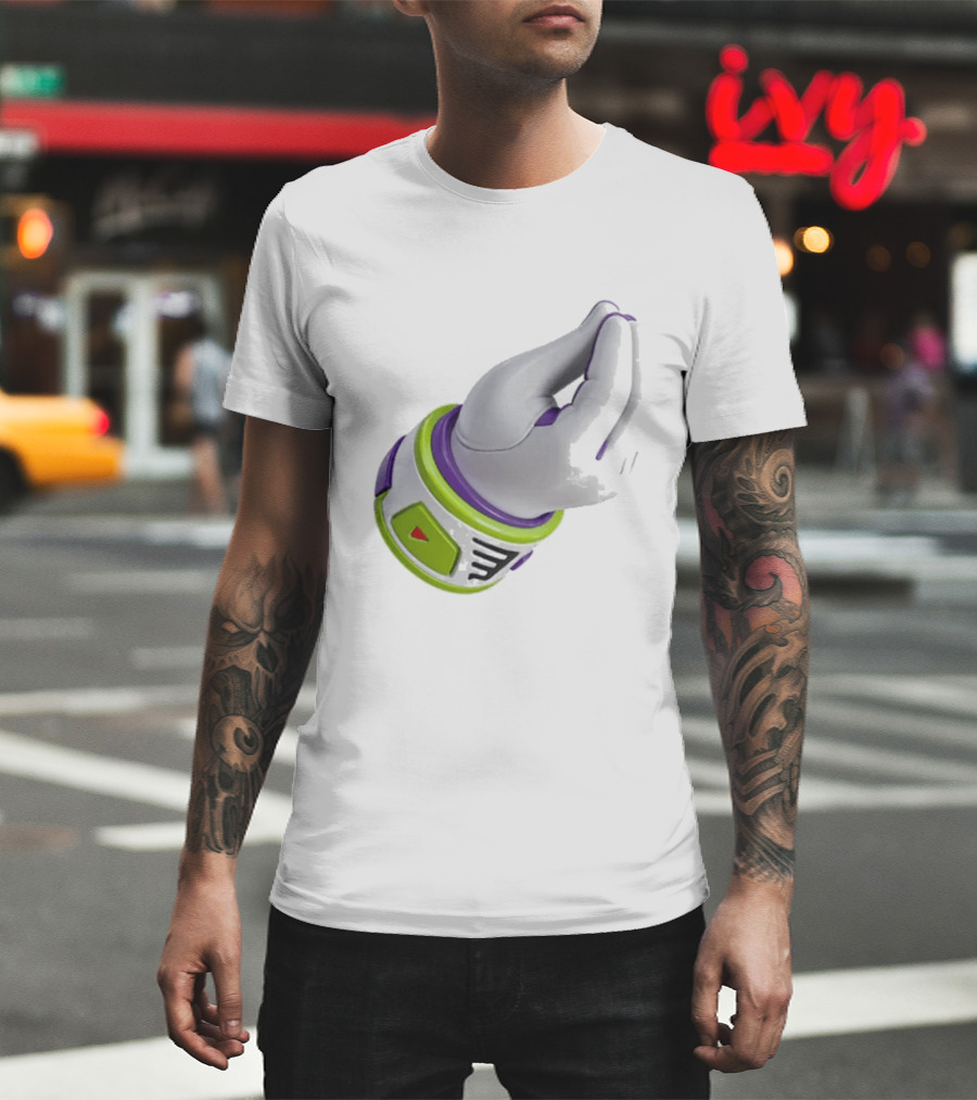 Buzz's Italian Hand Gesture Spacesuit Sleeve T-Shirt