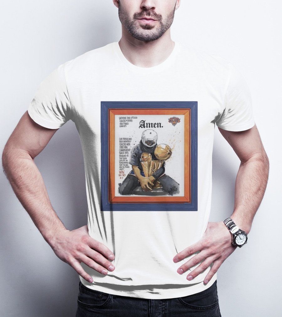 Saturday June 15 2026 Knicks Spurs NBA Finals Game 6 Amen Knicks Win First NBA Championship Since 1973 Win 4 90 47 T-Shirt