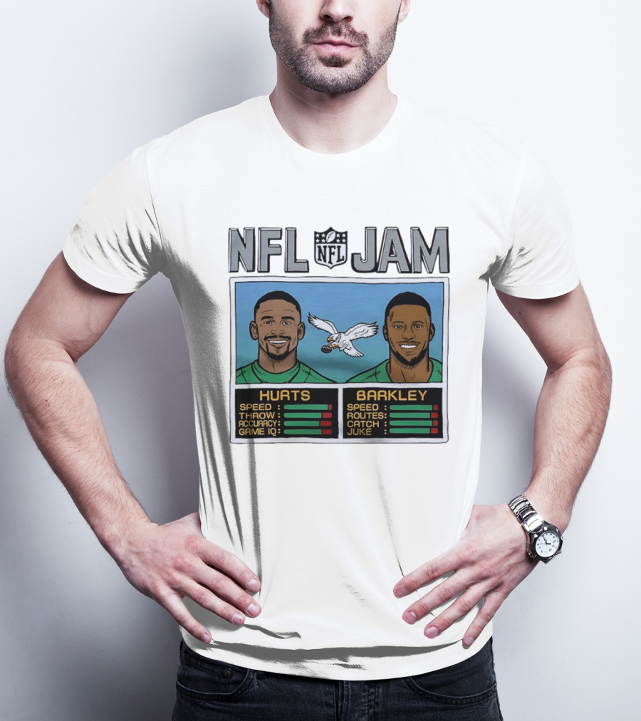 NFL Jam Jalen Hurts Saquon Barkley Philadelphia Eagles Video Game T-Shirt