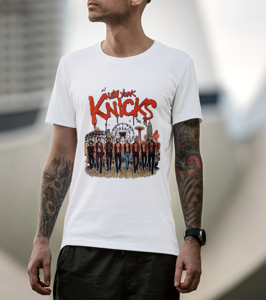 New York Knicks The Warriors Coney Island Gang Ferris Wheel Empire State Building T-Shirt
