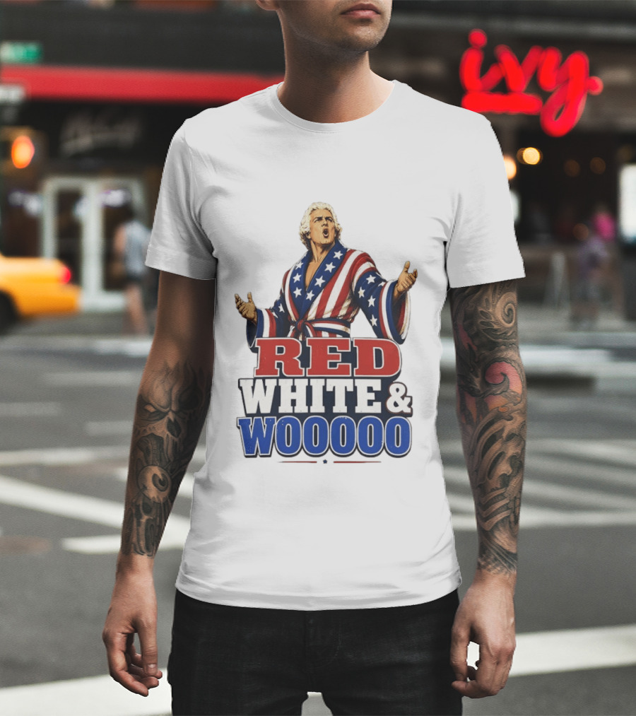 Ric Flair Red White And Woooo USA Wrestling Legend 4th Of July Celebration T-Shirt