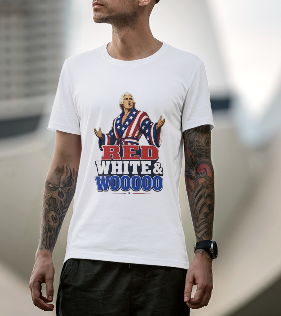 Ric Flair Red White And Woooo USA Wrestling Legend 4th Of July Celebration T-Shirt