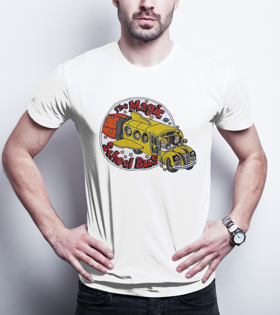 The Magic School Bus Ms Frizzle Arnold Class Characters Cartoon Rocket Bus T-Shirt