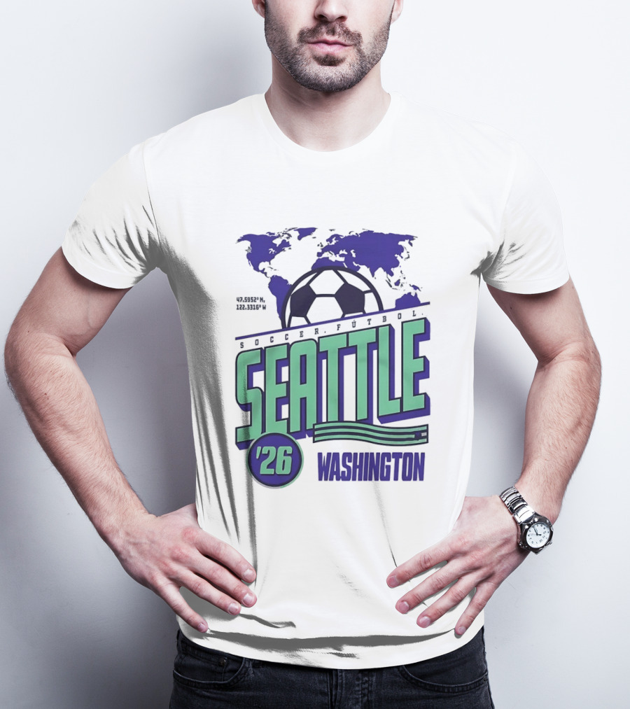 Seattle Washington Soccer Futbol 2026 World's Game T-Shirt