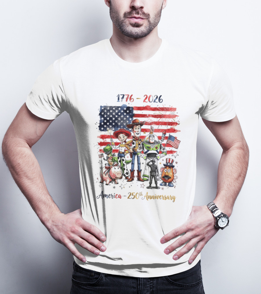Woody Buzz Rex Hamm Jessie 1776 2026 America 250th Anniversary T-Shirt