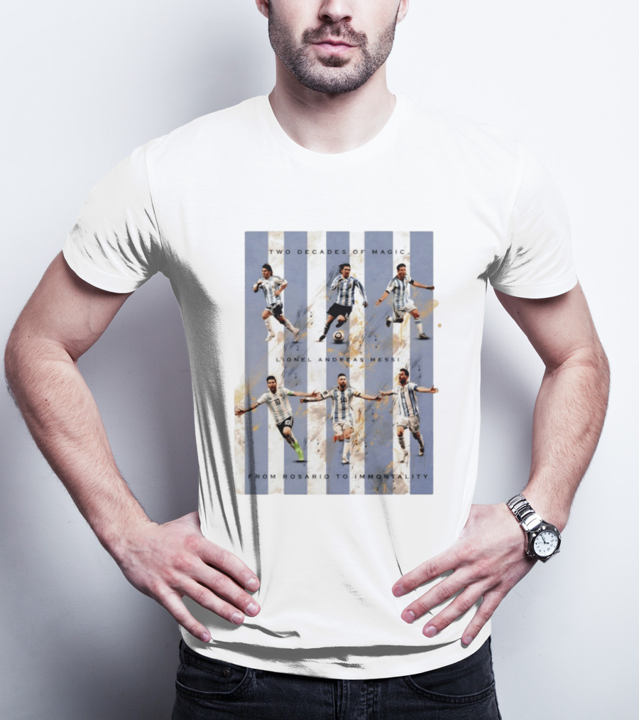 Two Decades Of Magic Lionel Andreas Messi Rosario Immortality T-Shirt