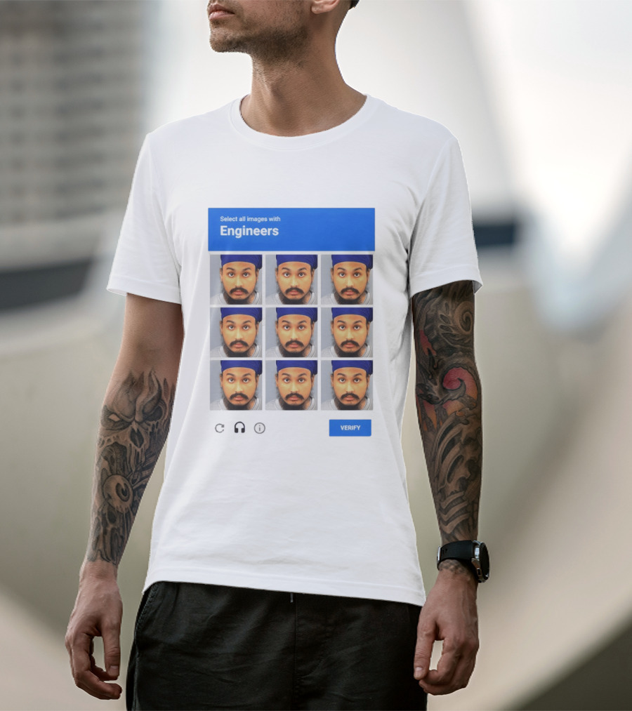 Vickrum Digwa Captcha Select All Images With Engineers Verify T-Shirt