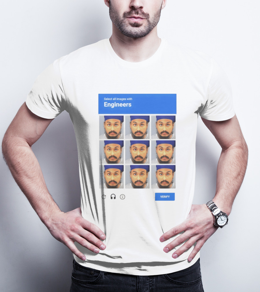 Vickrum Digwa Captcha Select All Images With Engineers Verify T-Shirt