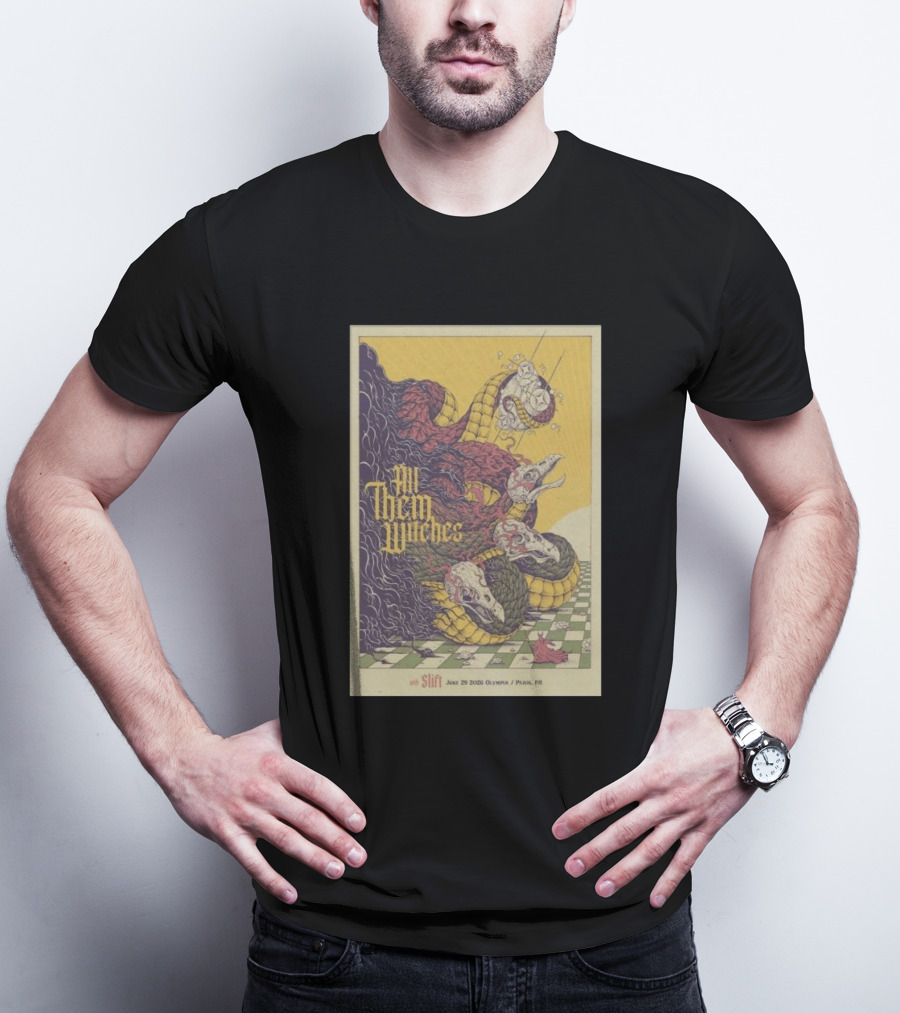 All Them Witches Slift June 29 2026 Olympia Paris FR Serpent Creature Checkerboard T-Shirt