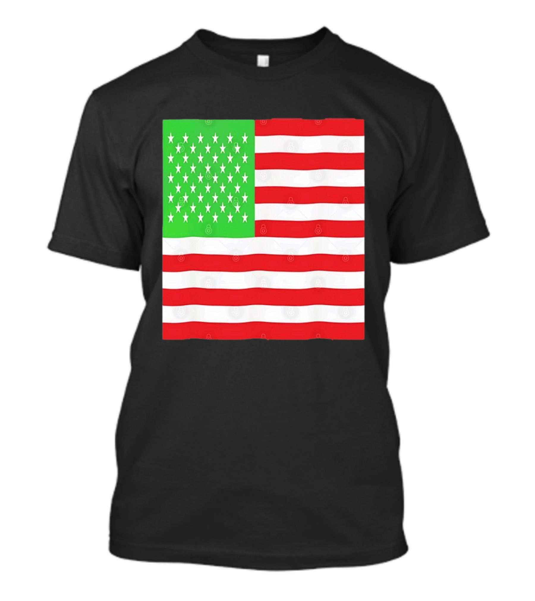 American Flag Green And Red Color Variant Stars And Stripes T-Shirt