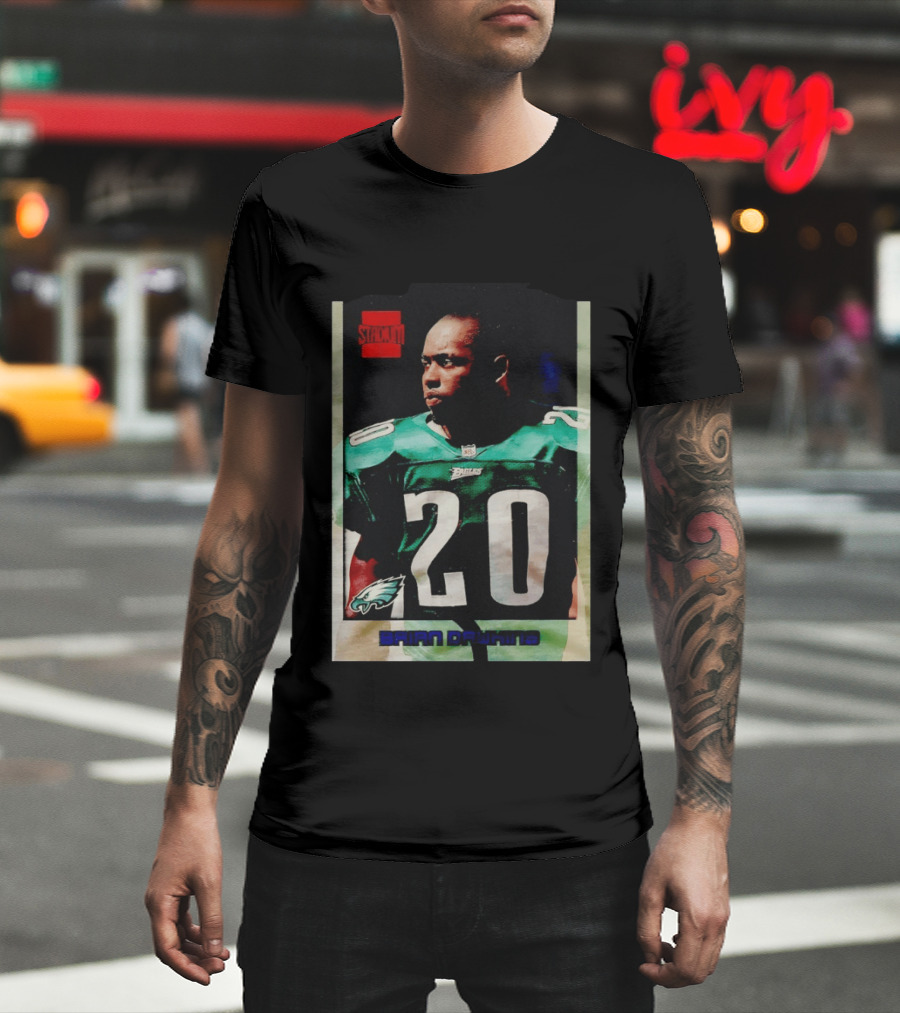 Brian Dawkins Philadelphia Eagles Stack 20 Trading Card T-Shirt