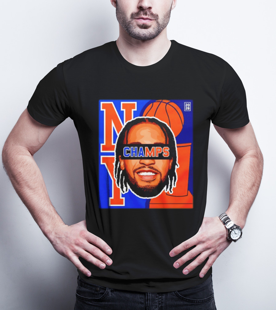 Jalen Brunson New York Knicks 2026 Champs Big Head NBA Basketball T-Shirt