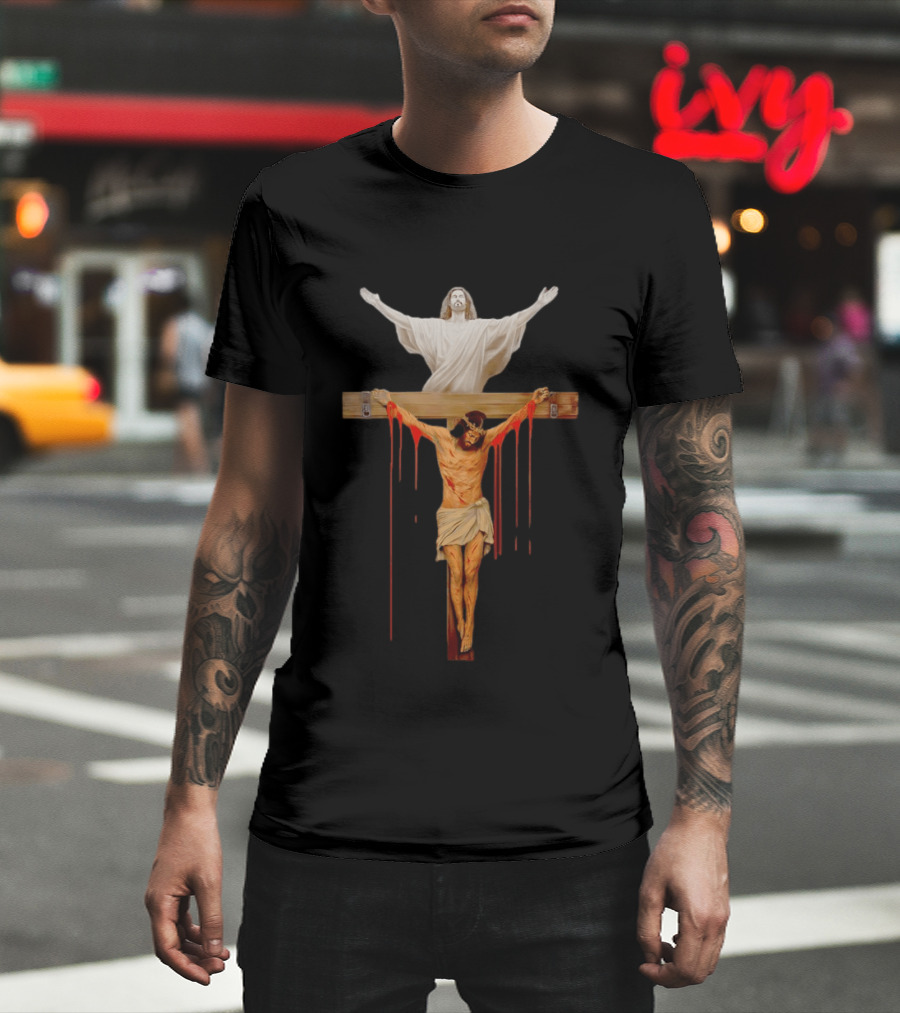 Jesus Christ Crucifixion Cross Resurrection Dual T-Shirt