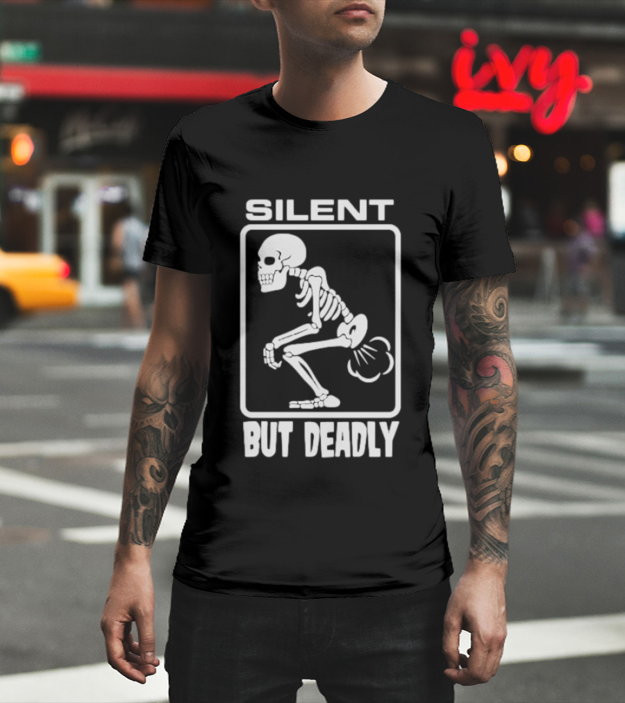 Silent But Deadly Skeleton Funny Halloween T-Shirt