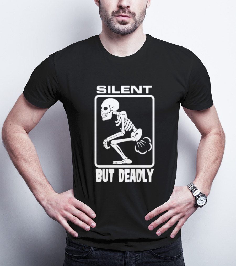Silent But Deadly Skeleton Funny Halloween T-Shirt