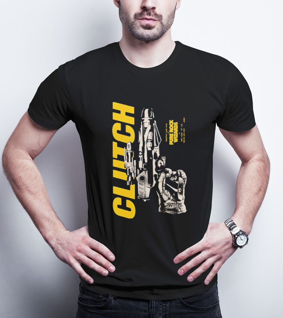 Clutch Pure Rock Wizards Tour Retro Sci Fi Mechanical Arm T-Shirt